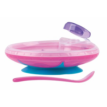 Bol, Nuby, Cu ventuza, rezervor si lingura, Pentru a mentine alimentele calde, Sigur pentru ...