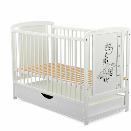 Set mobilier pentru copii, BabyNeeds: Patut cu sertar din lemn de pin ...