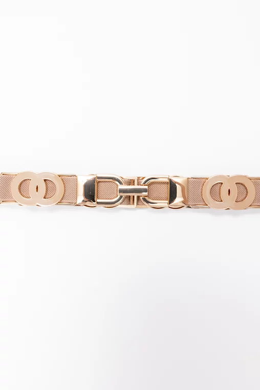 Curea elastică cu cercuri întrepătrunse bej C16860508caramel