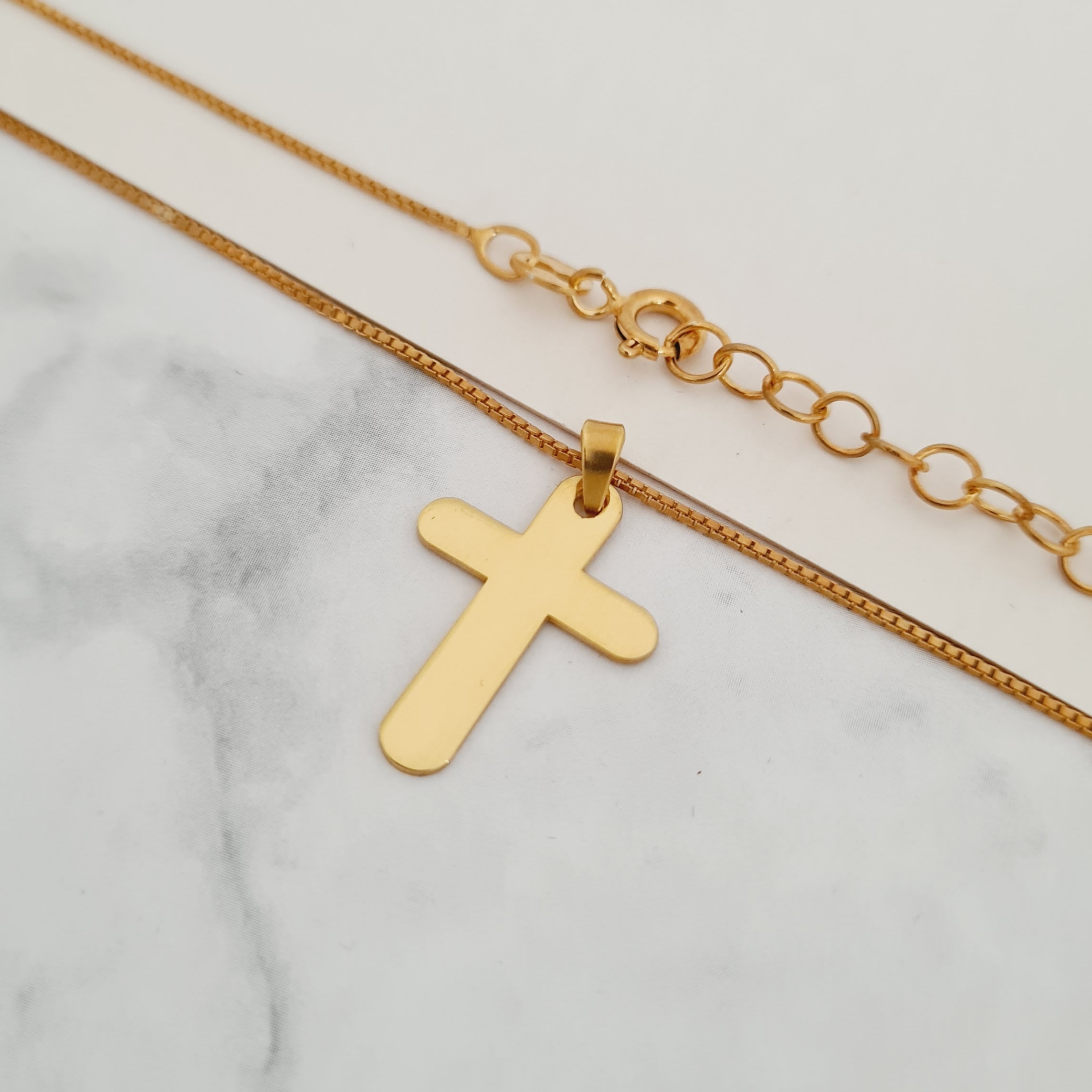 Lantisor Crucea Speranței - Argint 925 placat cu Aur Galben 18K - Chic ...