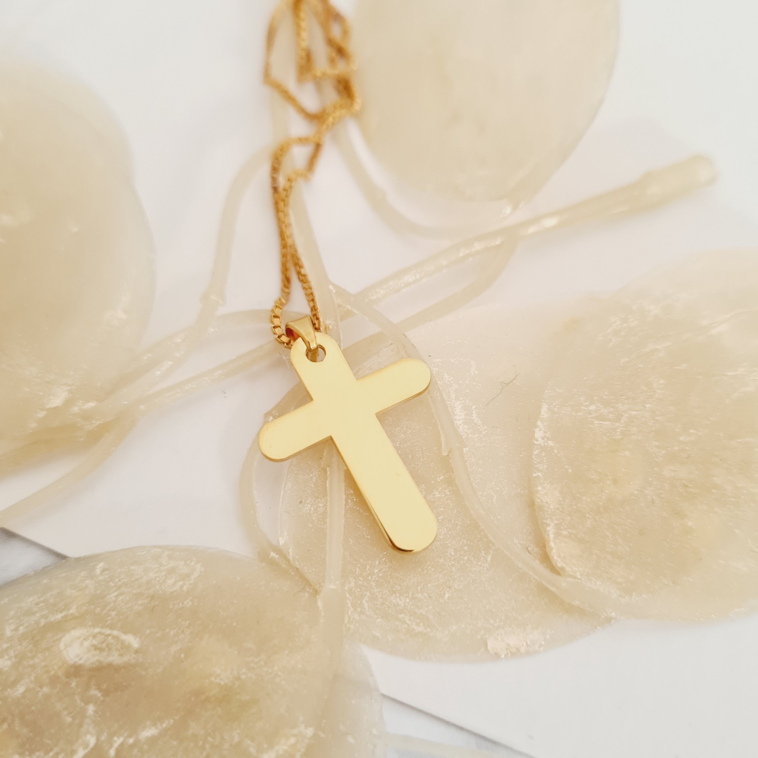 Lantisor Crucea Speranței - Argint 925 placat cu Aur Galben 18K - Chic ...