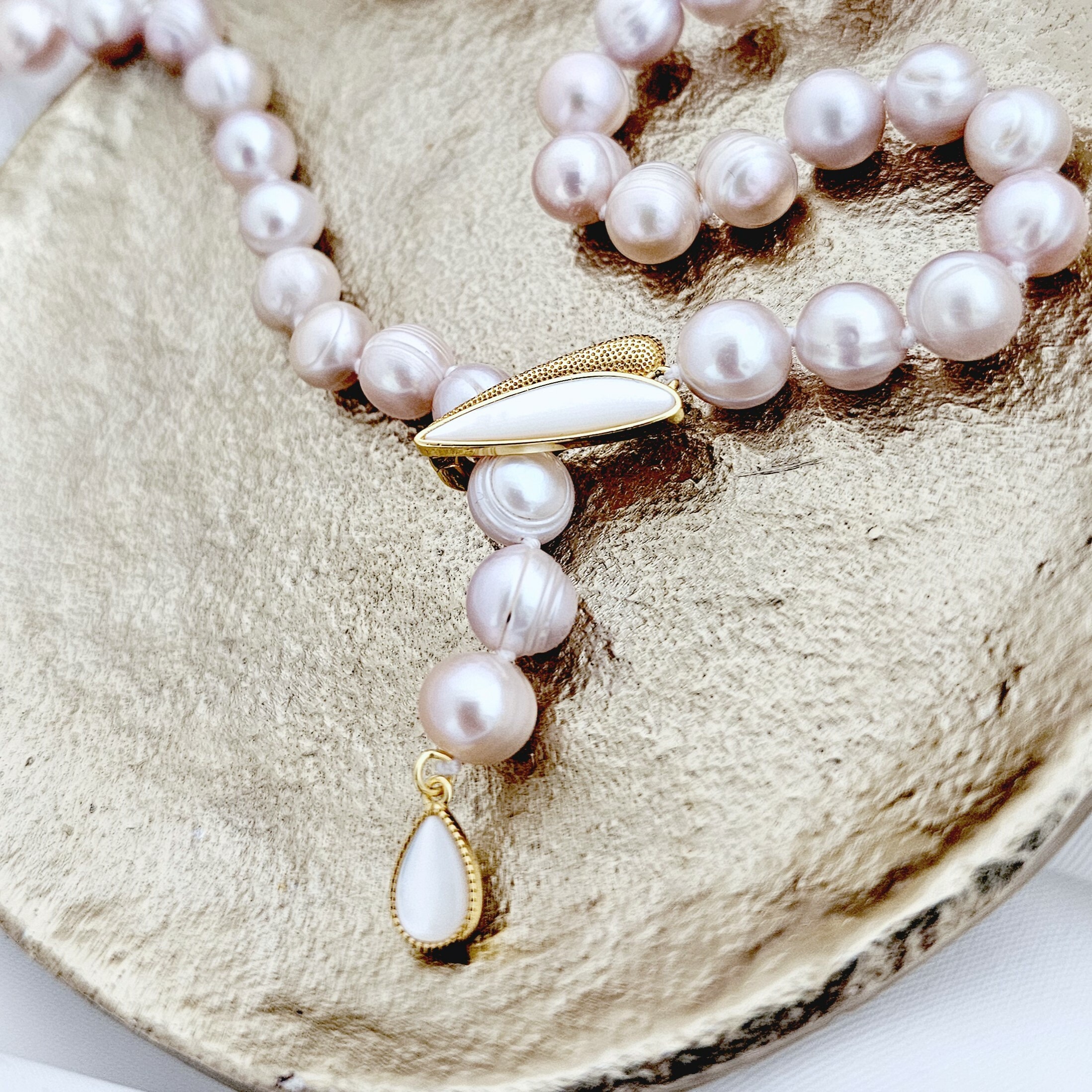 Lantisor cu Perle - model sirag de perle potato roz de apa dulce ...