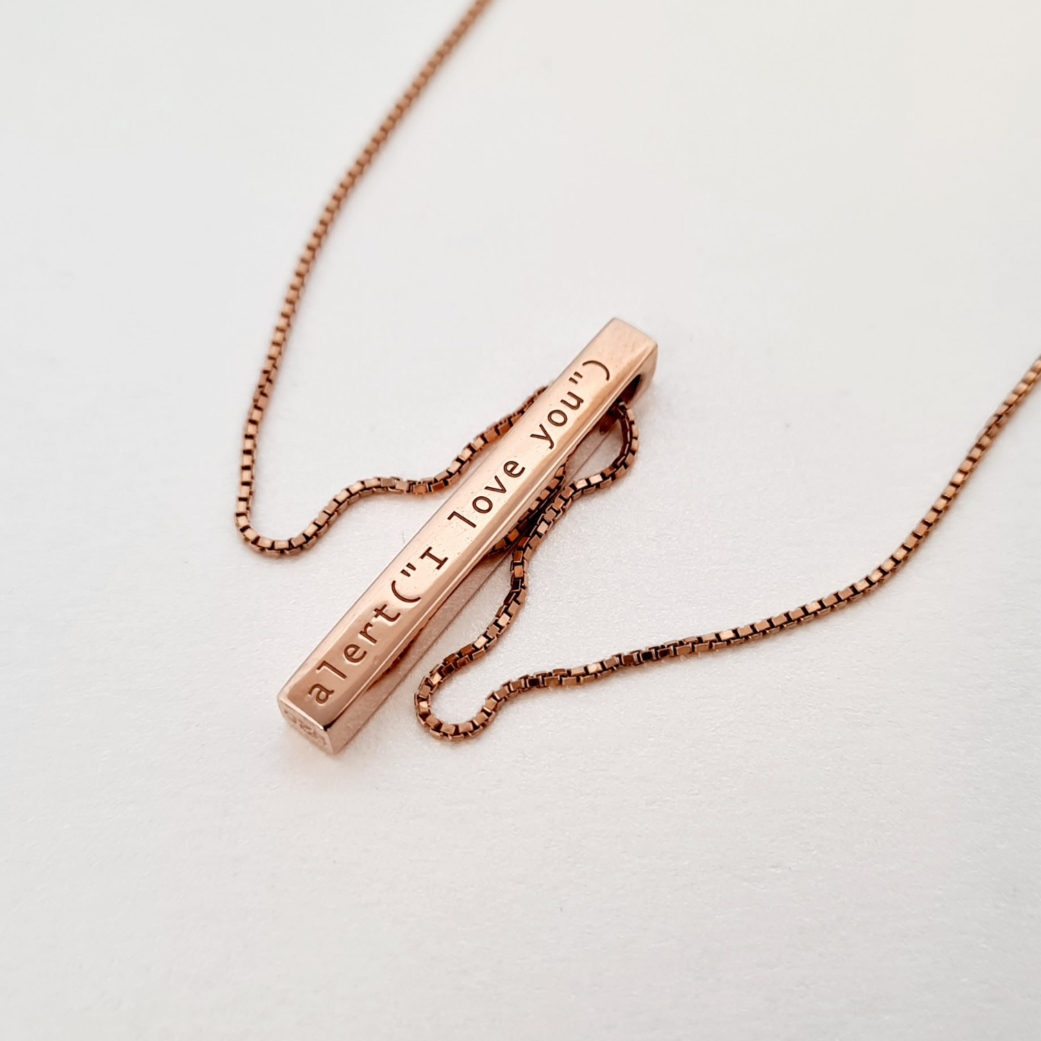 Lantisor cu pandantiv bara plina argint masiv personalizata - Argint ...