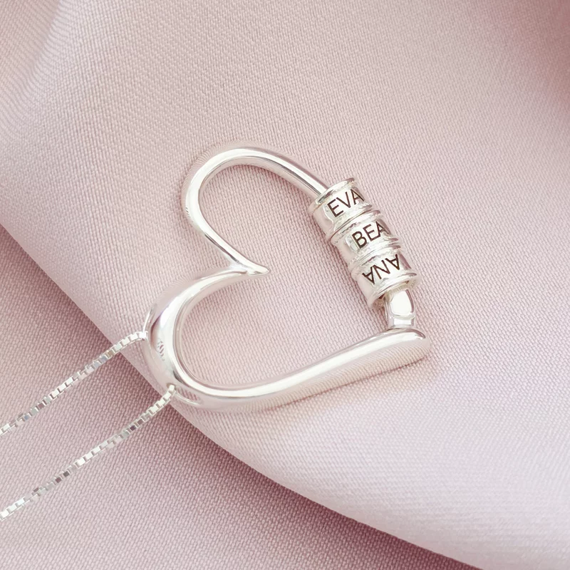 Lantisor Legaturi de Suflet - Pandantiv Inima si Elemente cu nume ...