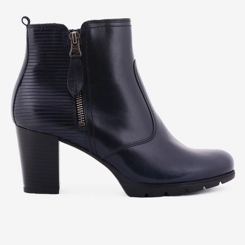 Botine bleumarin cu toc gros din piele naturala Robertson | Dasha.ro
