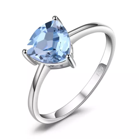 Сребърeн пръстен Triangle Blue Topaz