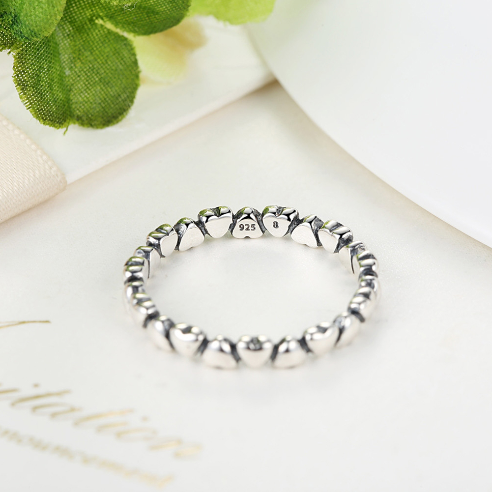 Inel din argint cu Inimi Infinite