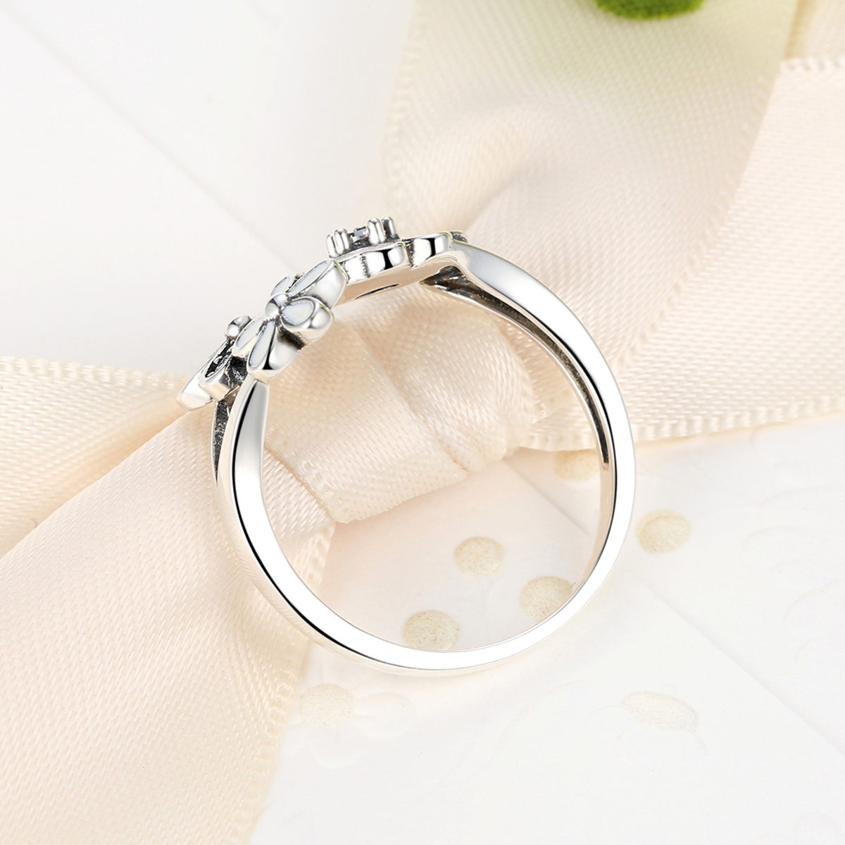 Inel din argint cu Flori Colorate