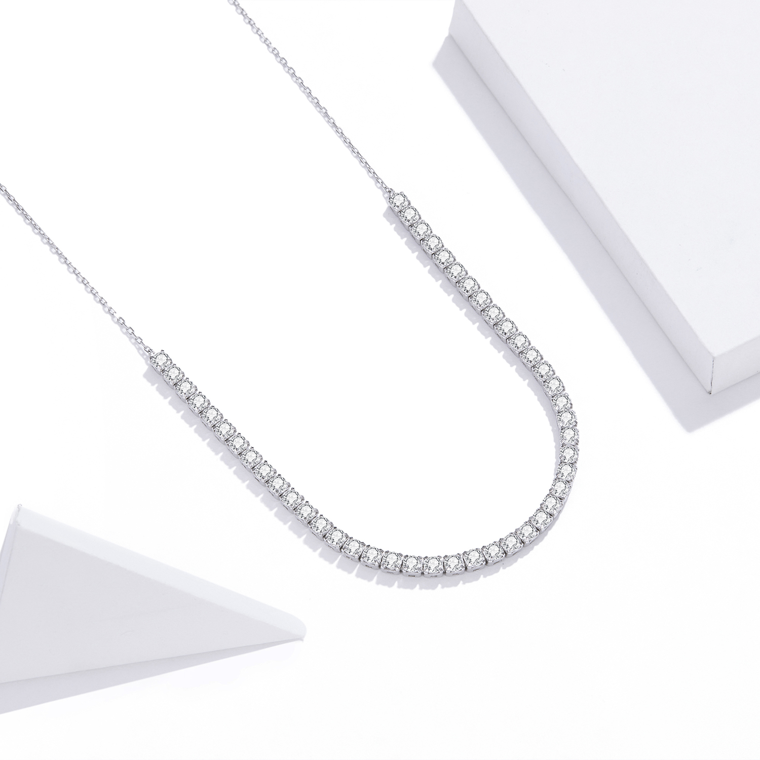 Colier din argint Sparkling Choker Tennis