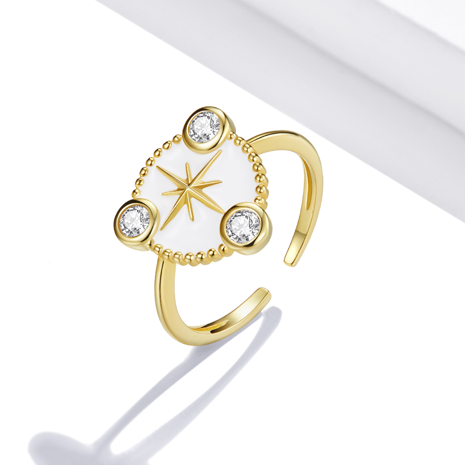 Inel reglabil din argint White & Gold