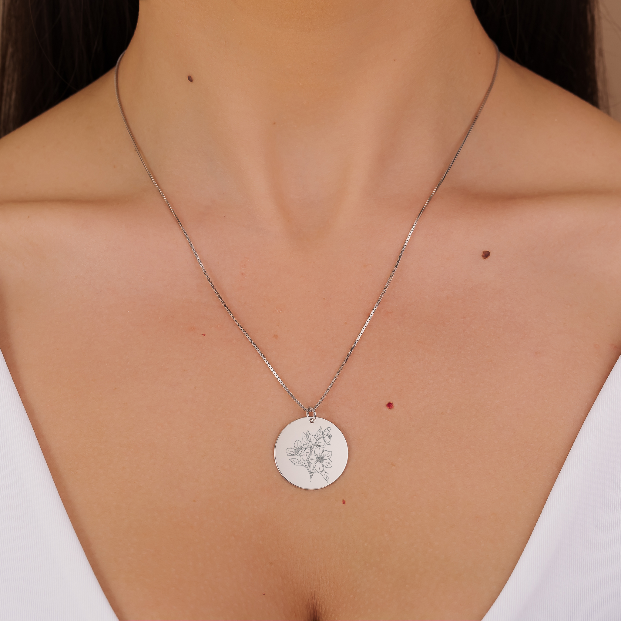 Colier din argint, BANUT 22 mm personalizat cu Text/ Simbol