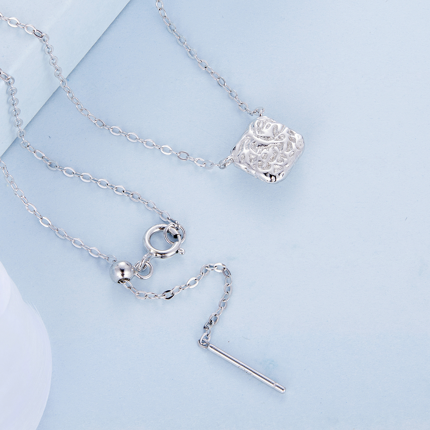 Colier reglabil din argint Silver Square