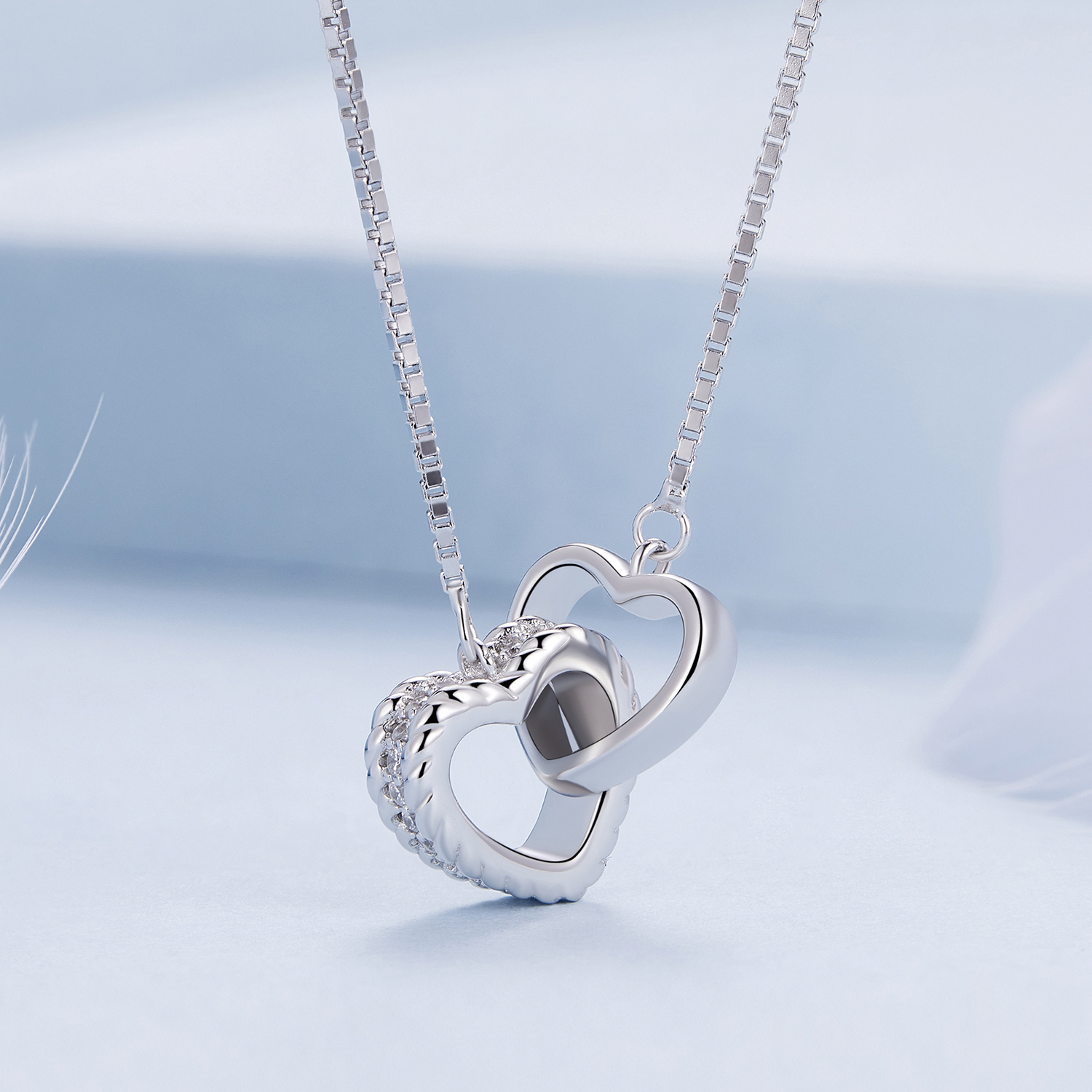 Colier din argint Double Heart