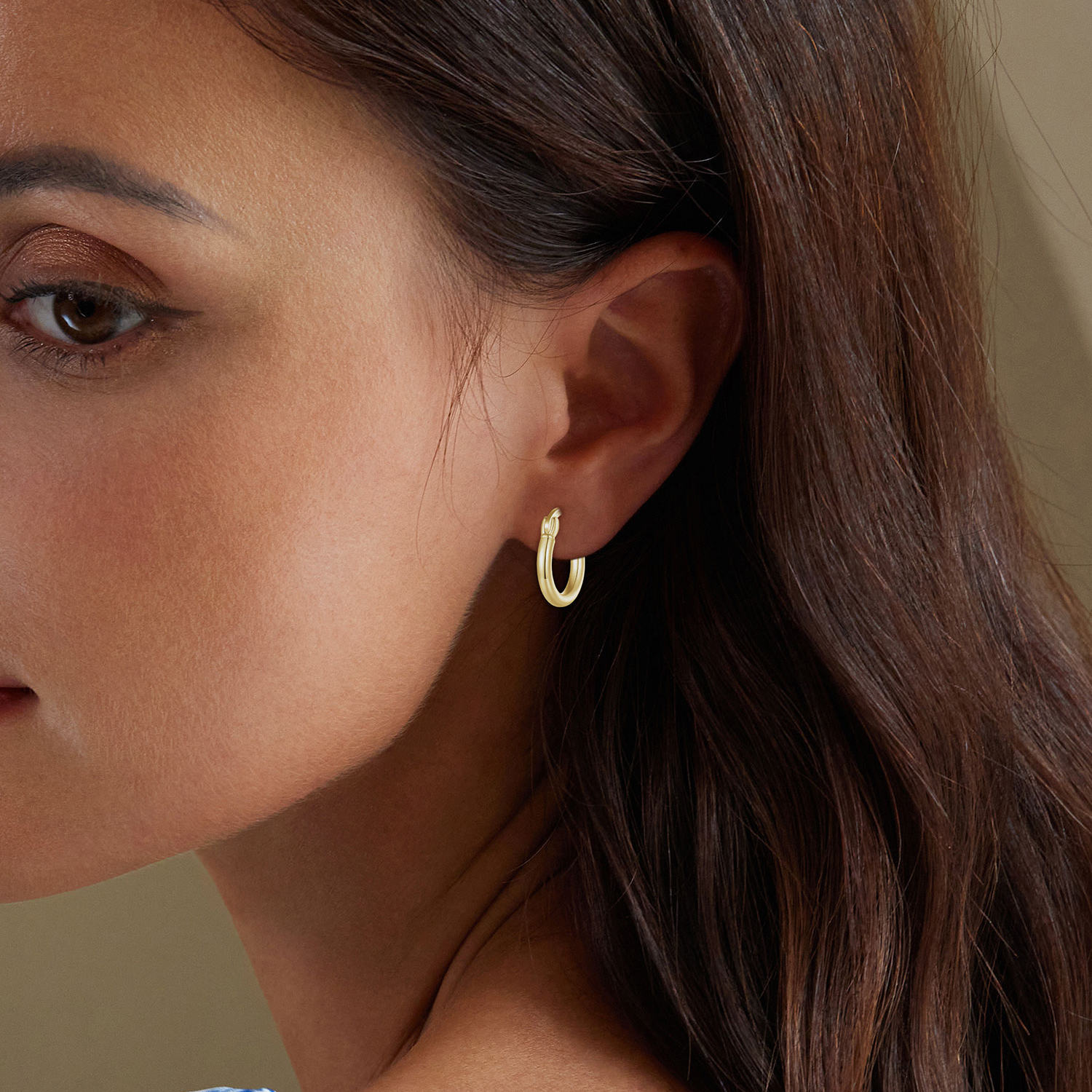 Cercei din argint Golden Hoops S