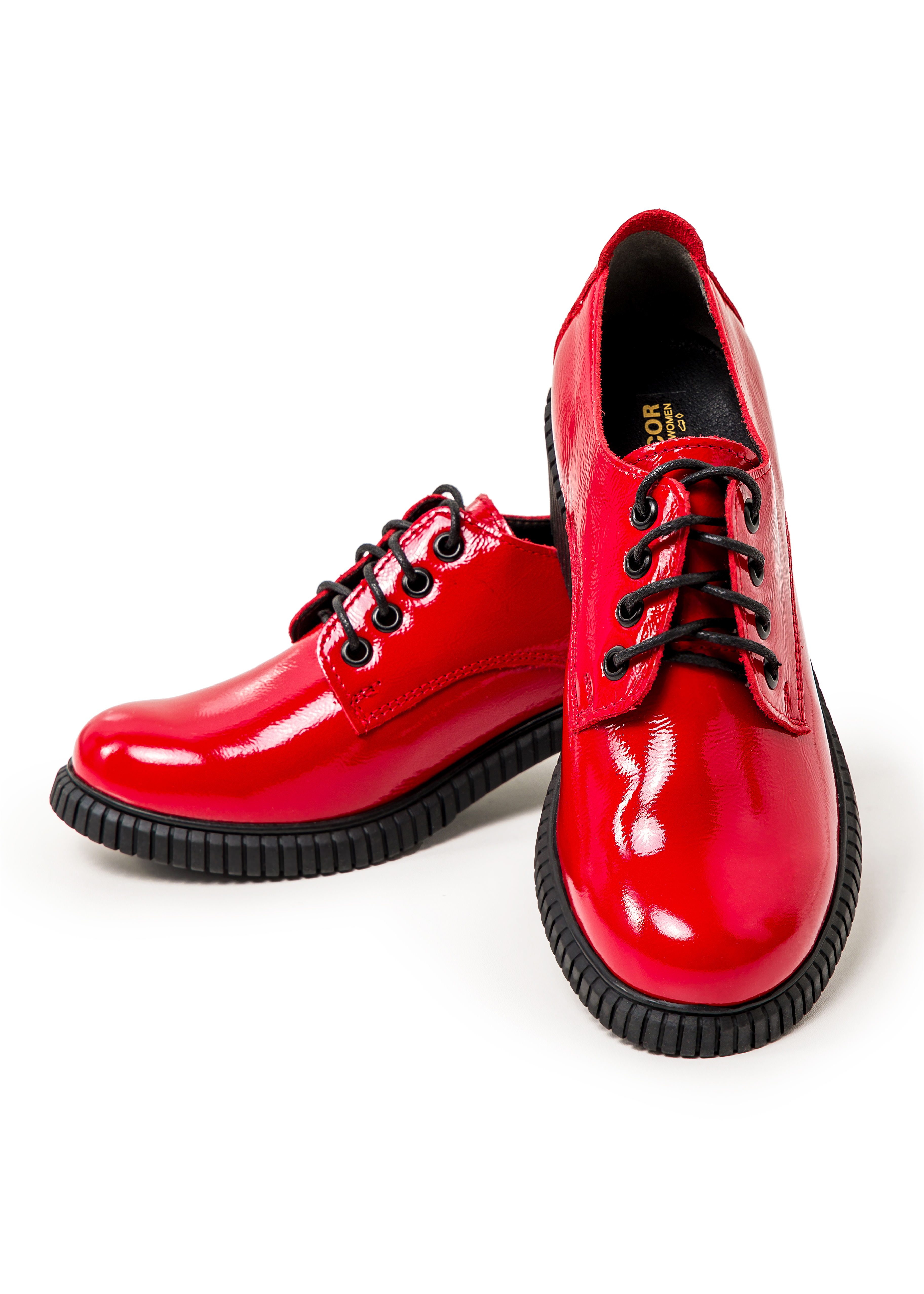Pantofi Casual Dama Piele Naturala Lucioasa Rosii PC836