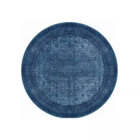 Covor Aruba 1182, Rotund, 150x150 cm, Albastru, Negru