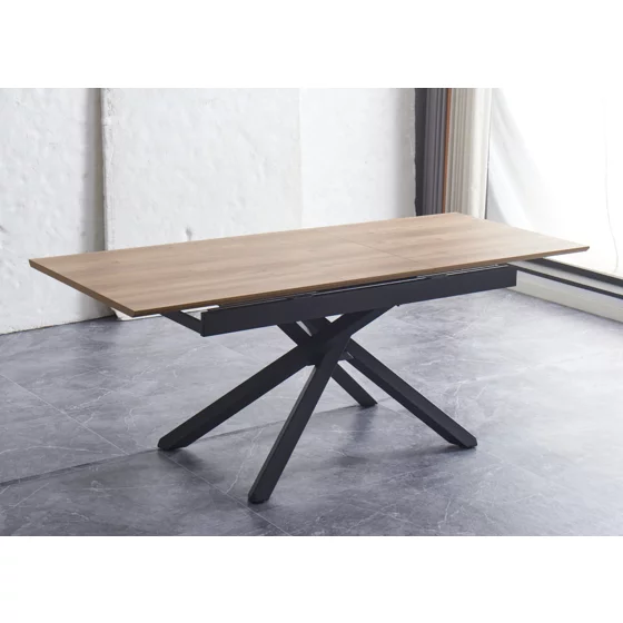 Masa Extensibila Viken, 160-200x80x76 h cm, Picior Metalic, Negru ...