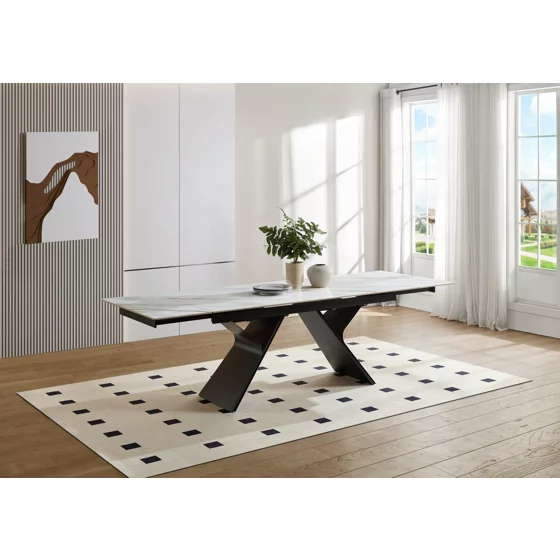 Masa Extensibila Yvone 180-220-260x90x75 cm, Metal/Piatra Sinterizata ...