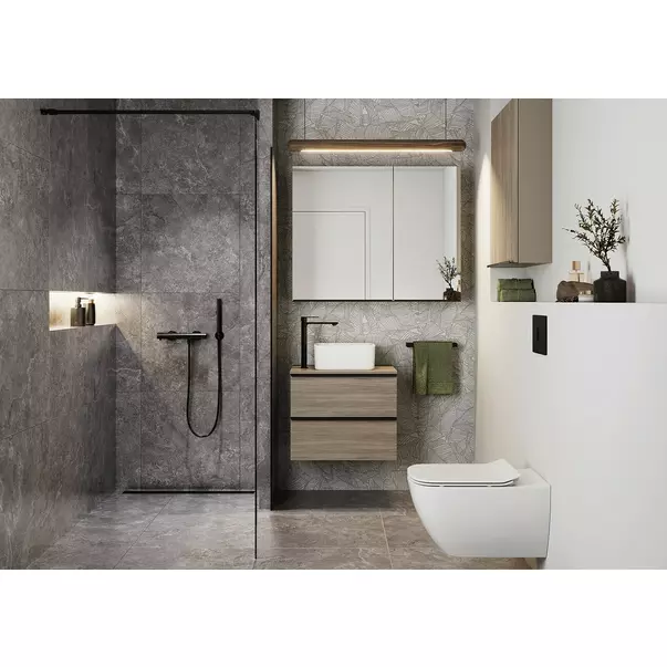 Set vas WC suspendat B245 Cersanit Virgo si capac slim softclose alb S701-427 | Neakaisa.ro