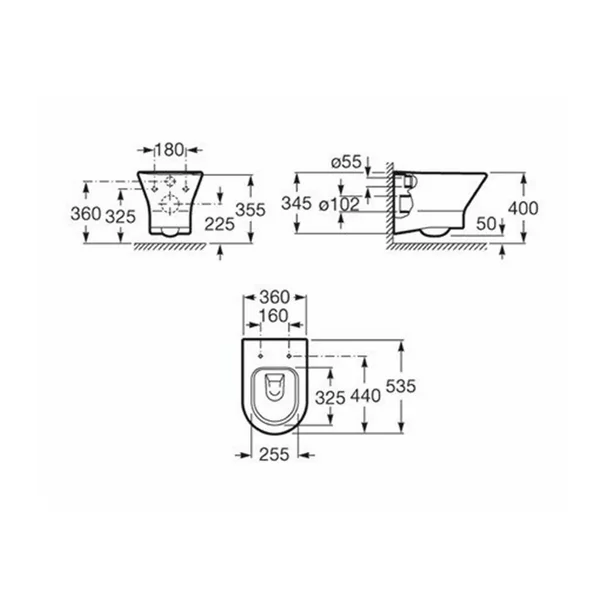Set vas wc suspendat Roca Nexo rimless cu capac softclose slim alb ...