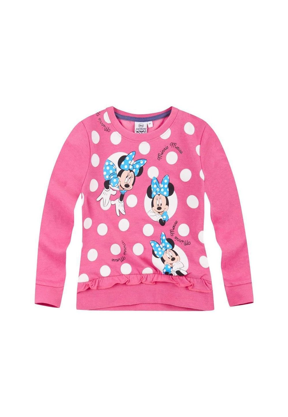 Bluza Minnie Mouse, roz cu buline albe
