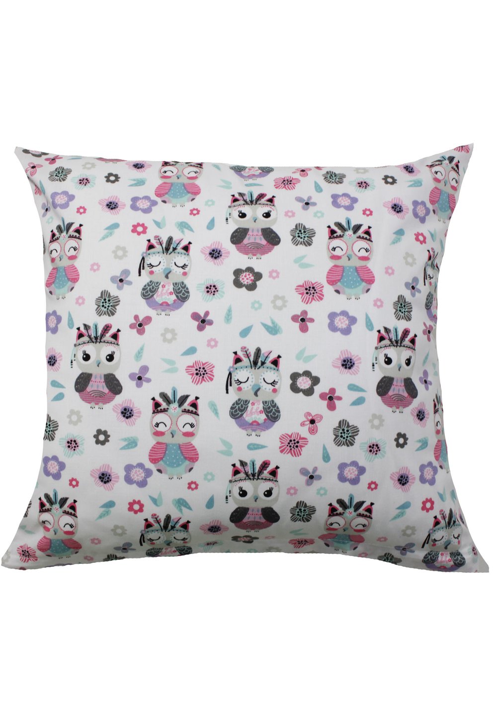 Perna, Bufnite mici roz cu turcoaz, 40x40cm